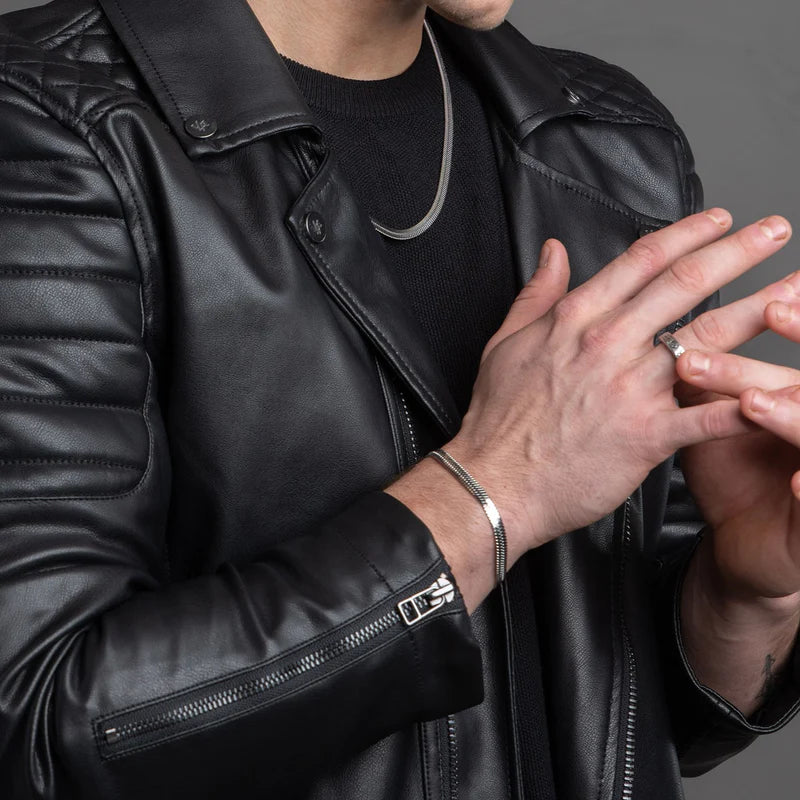 Herringbone Silver Bracelet for men – The Silver Essence